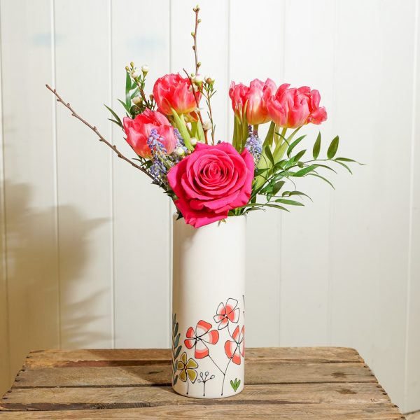 Medium vase with spring garden - Gallery Thea